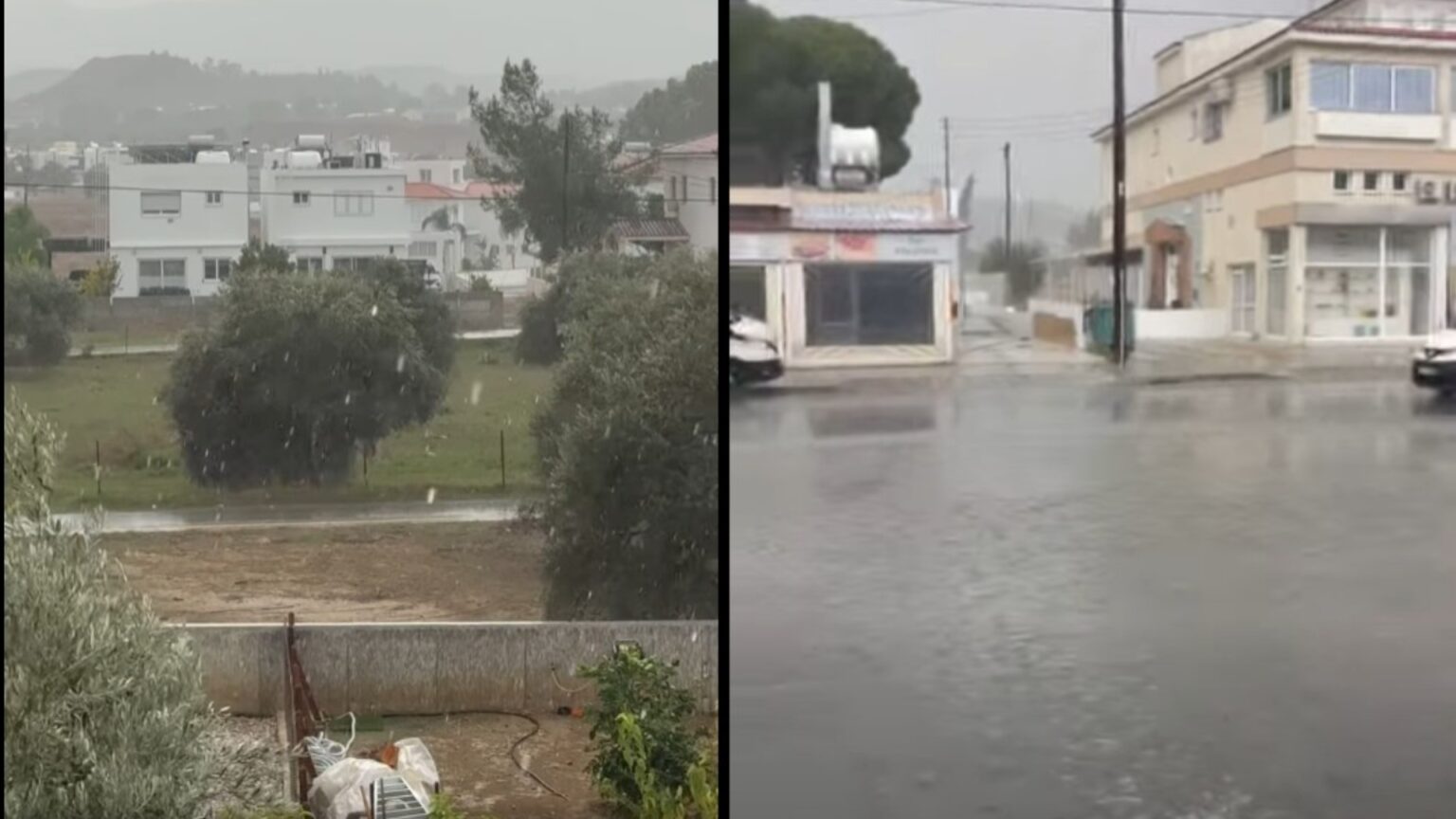 Βροχές και χαλάζι σε διάφορες περιοχές